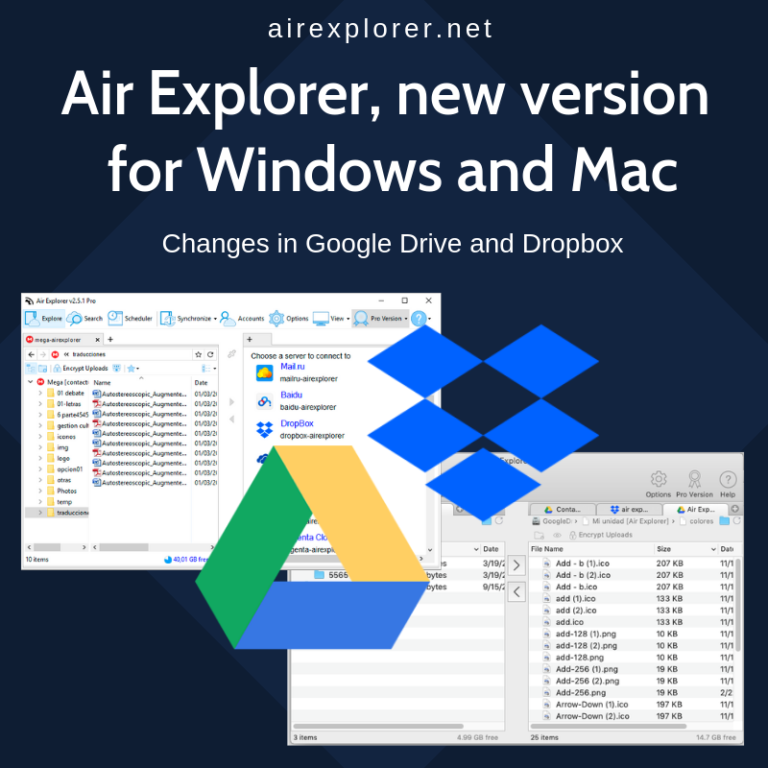 Air Explorer, new version for Windows and Mac