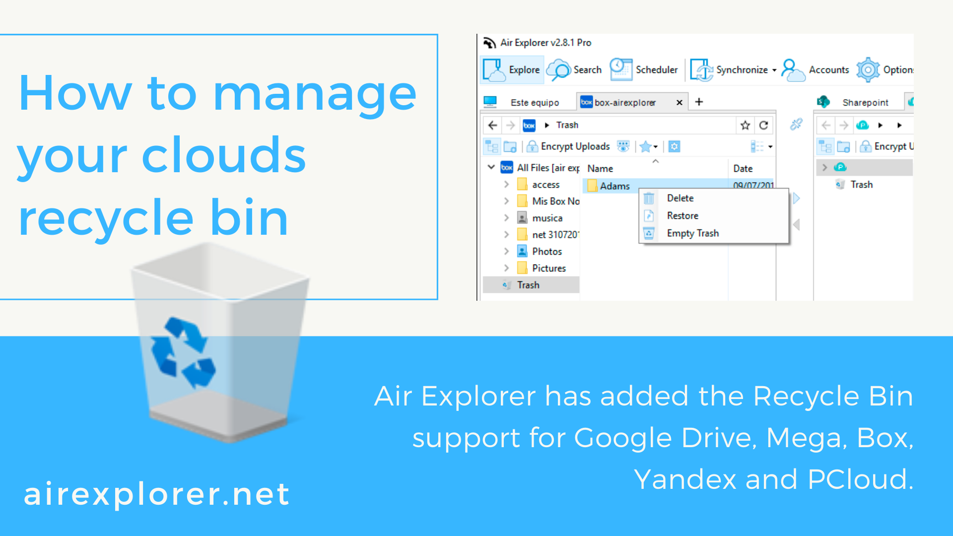 How to manage your clouds recycle bin