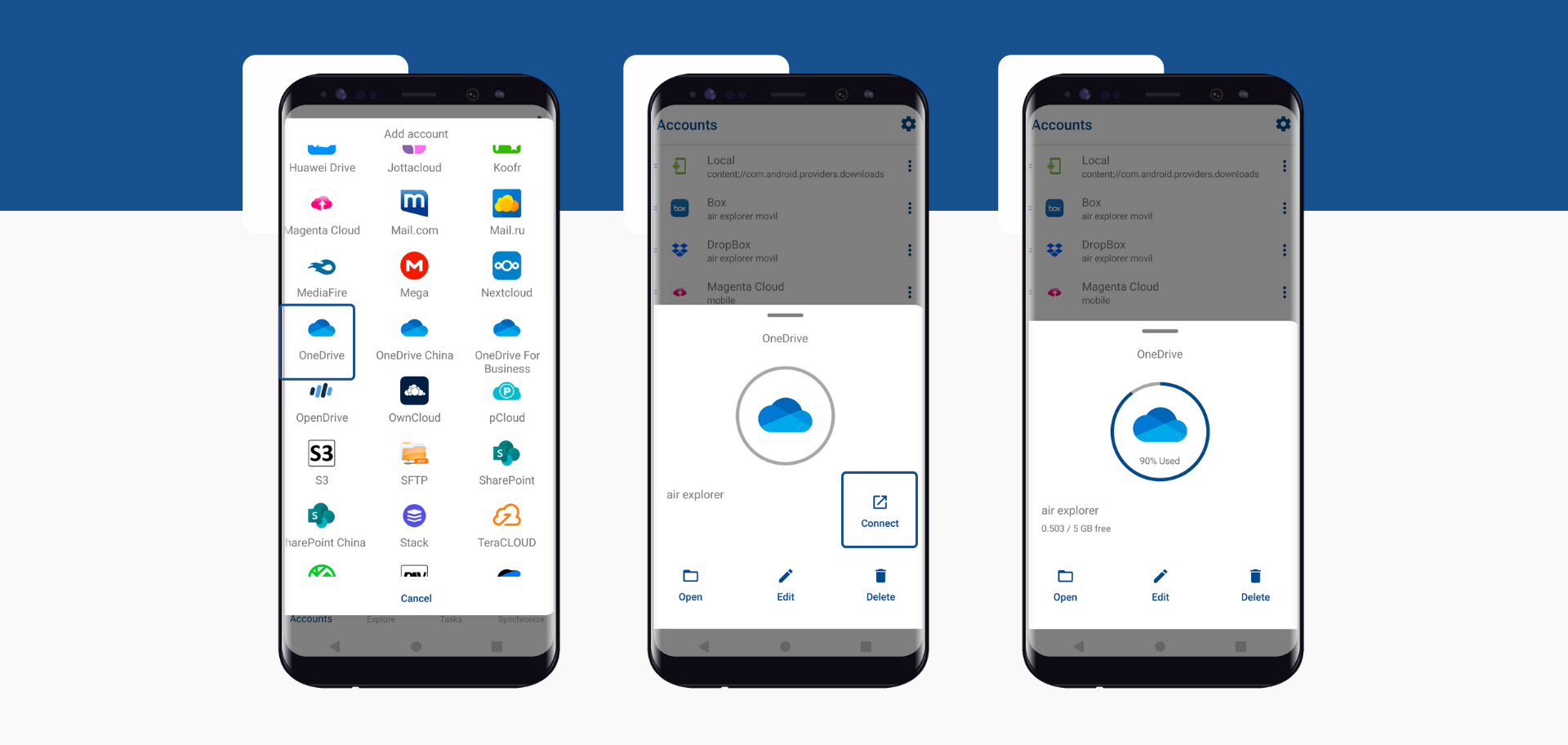 Transfer files between clouds with Air Explorer for Android