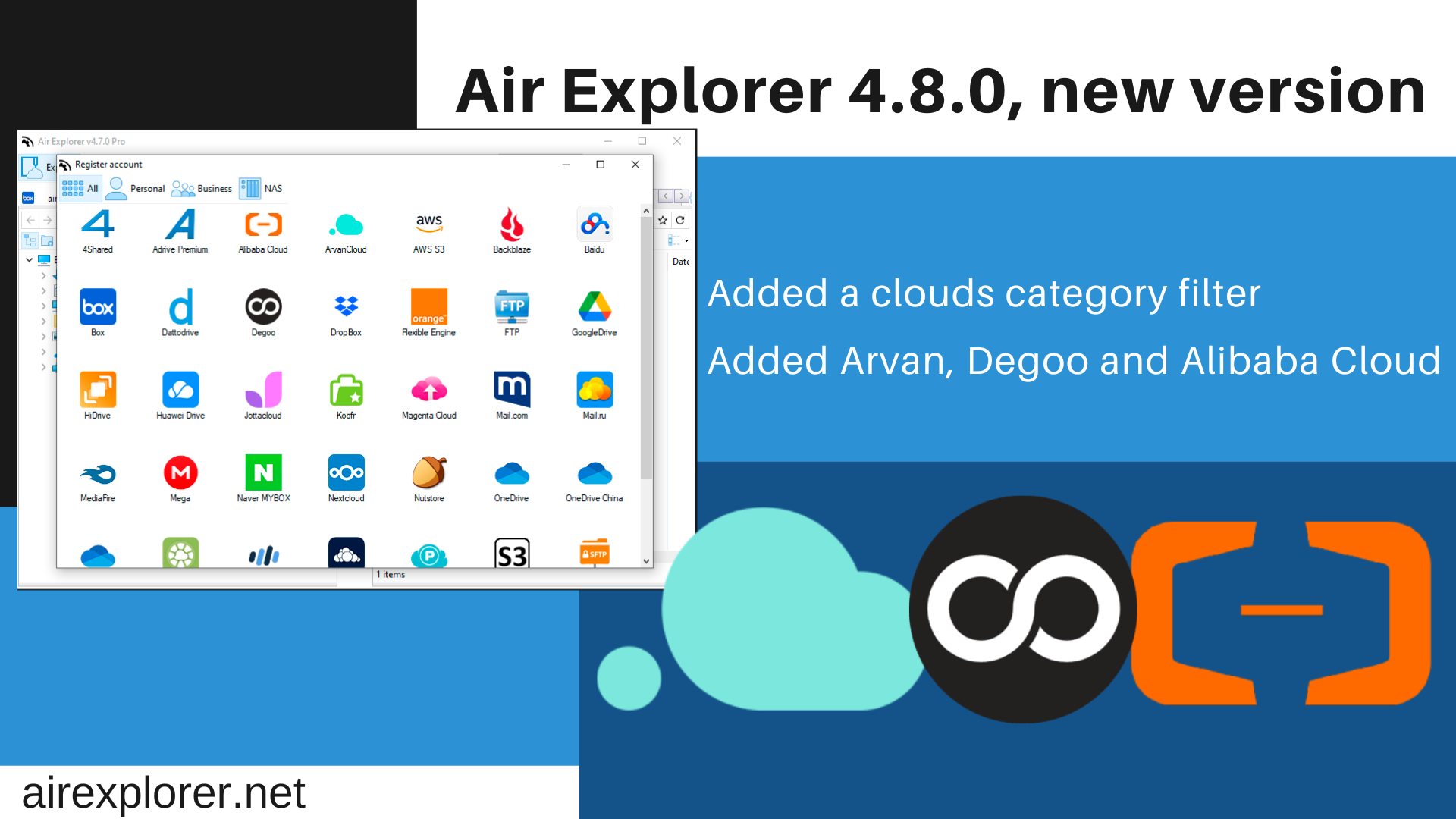 Air Explorer 4.8.0, new version
