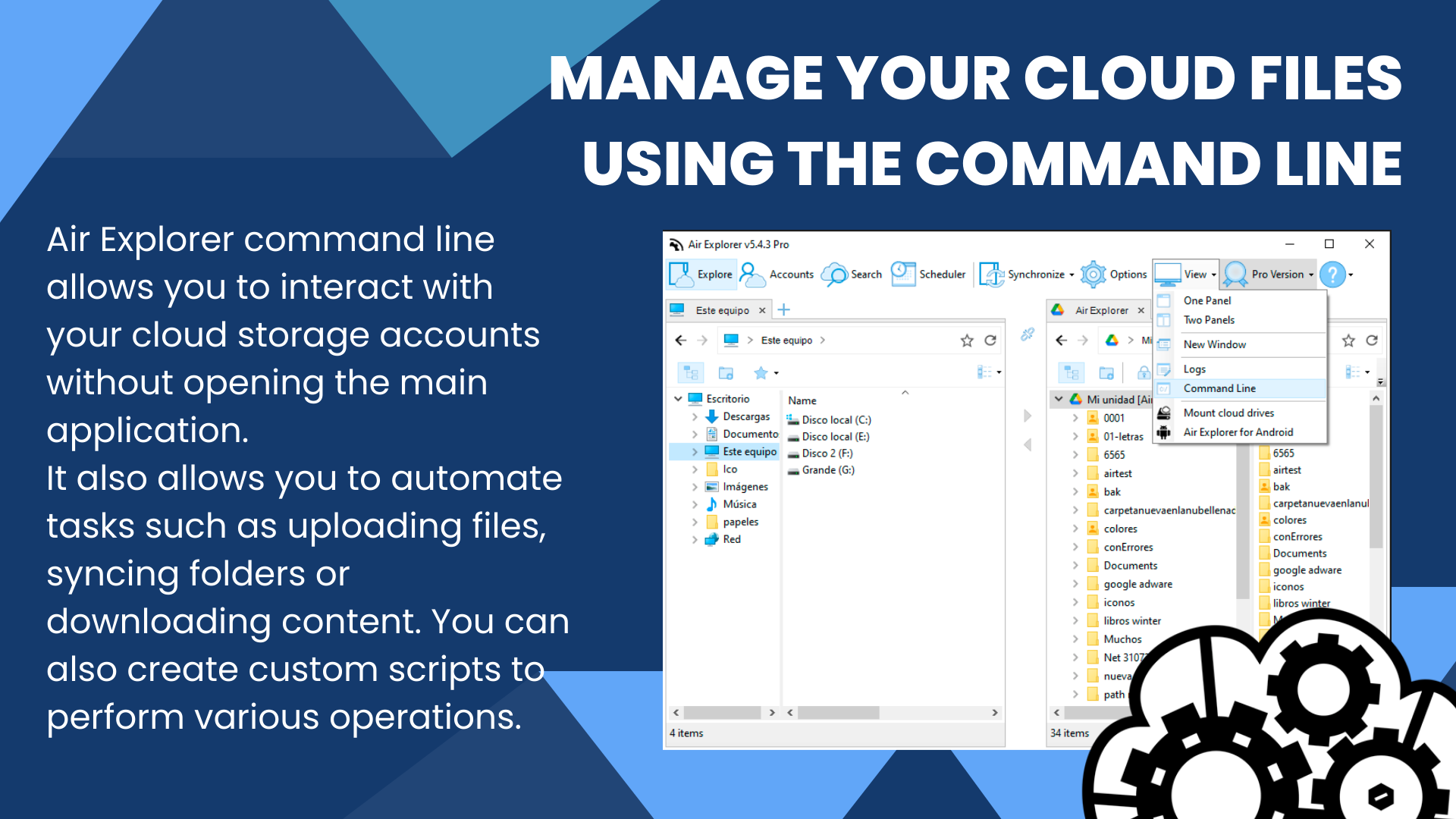 Manage your cloud files using the command line