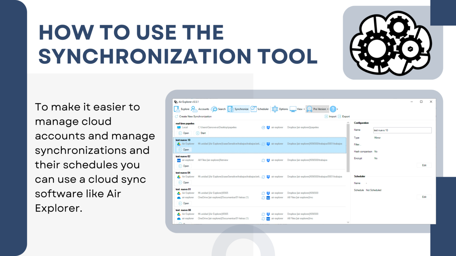 How to use the synchronization tool