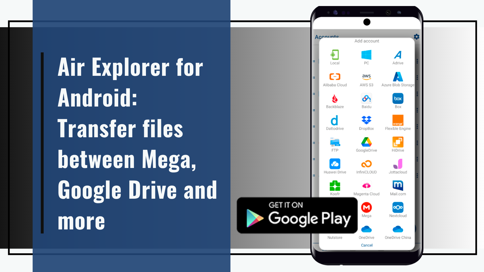 Air Explorer for Android: Transfer files between Mega, Google Drive and more