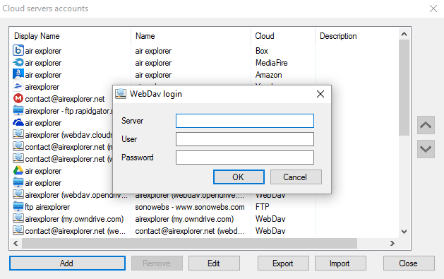 WebDav en Air Explorer