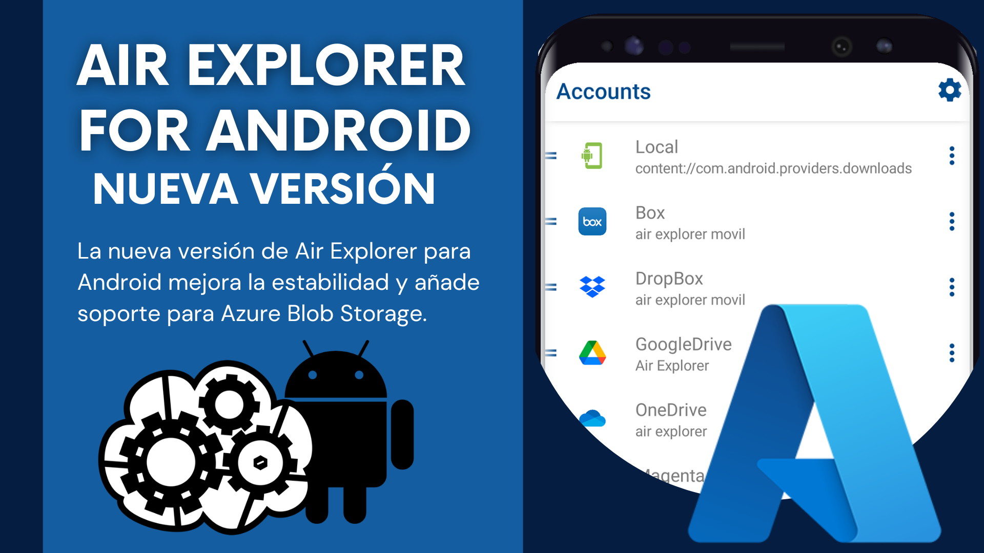 Nueva version de Air Explorer for Android con Azure