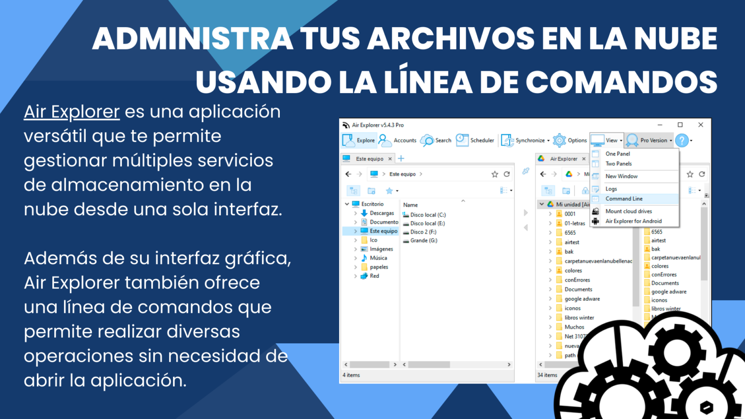 Administra tus archivos en la nube usando la línea de comandos